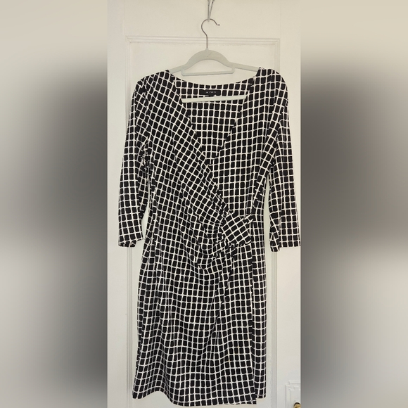 Aa Studio | Dresses | Aa Studio Classic Black And White Ruched Wrap ...